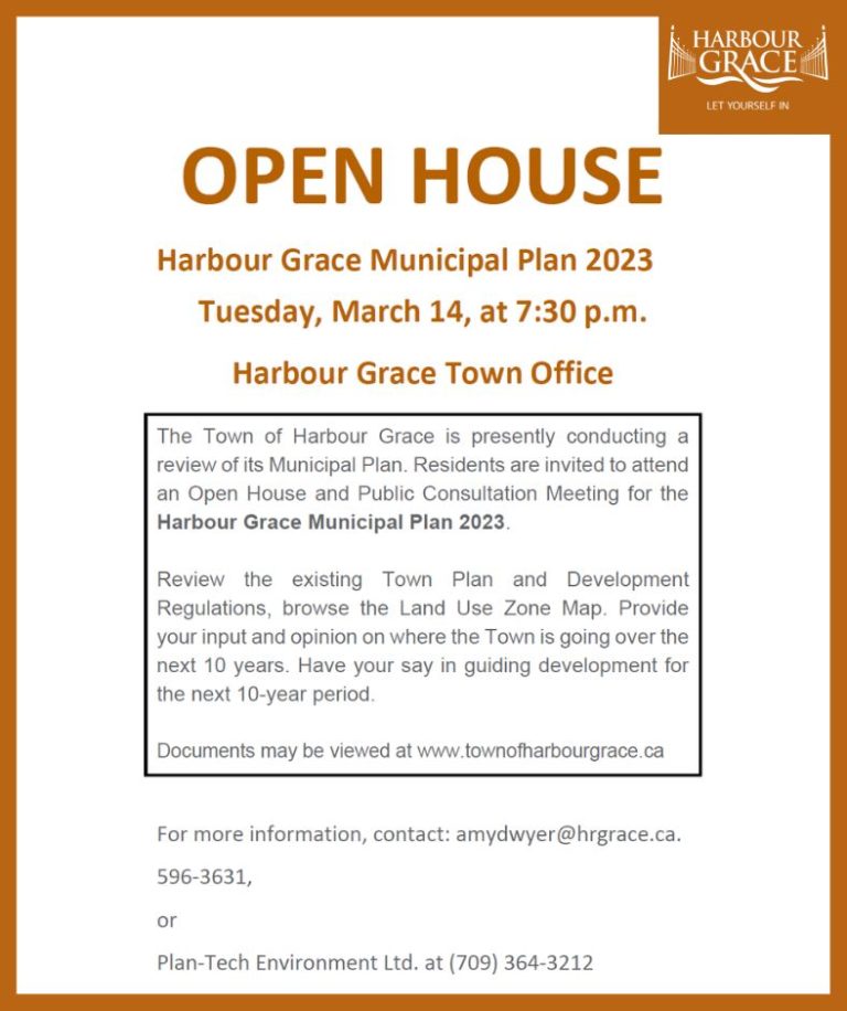 Municipal Plan 2023 Open House - Harbour Grace