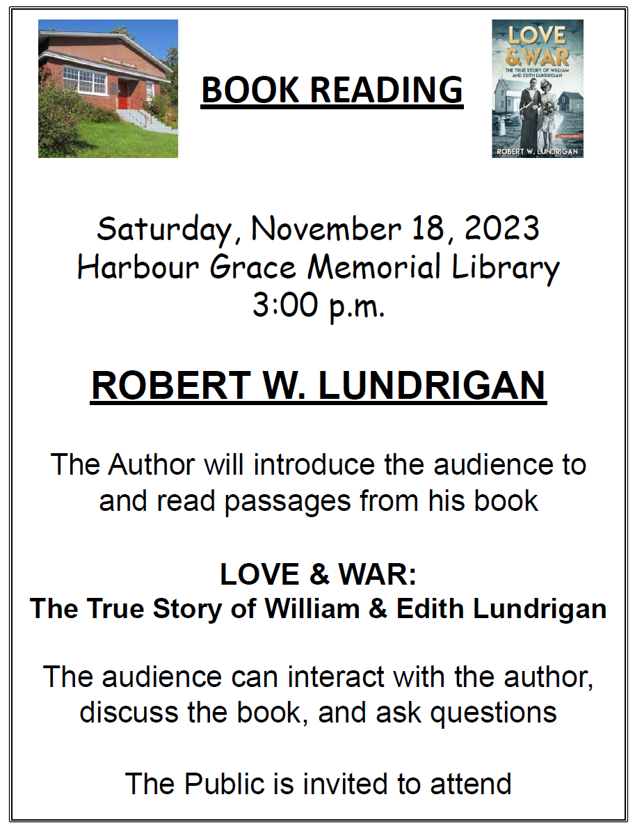 Book Reading with Author Robert W. Lundrigan - Harbour Grace