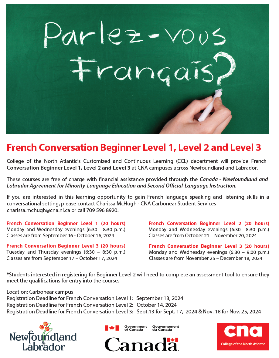 Free French Conversation Beginner Level 1, 2 and 3 Classes at CNA This ...